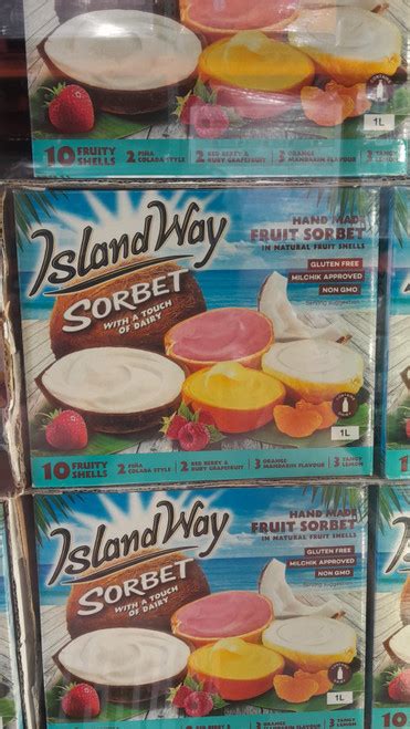Island Way Assorted Fruit Sorbet 10ct Fairdinks