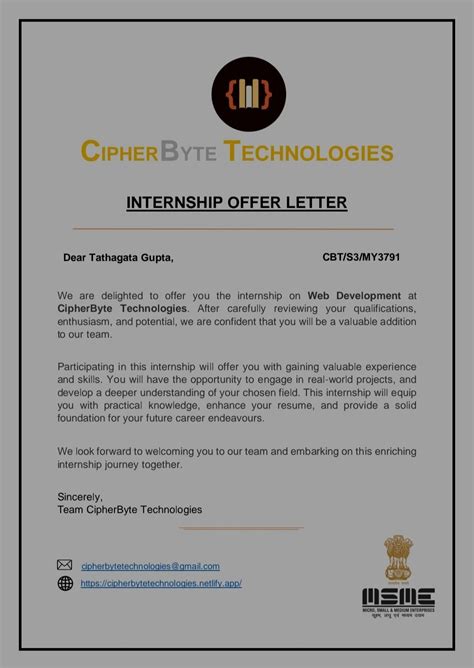 tathagata gupta on linkedin cipherbytetech internship