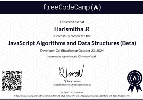 harismitha ravi on linkedin freecodecamp s javascript algorithms and