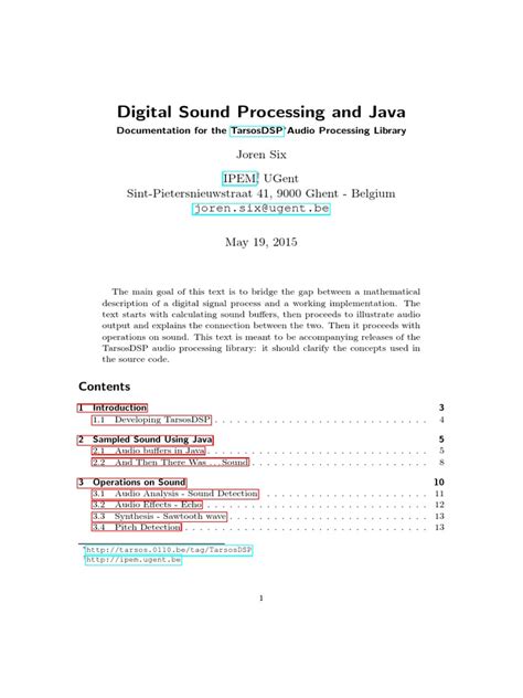 Tarsosdsp 23 Manual Pdf Sampling Signal Processing Sound