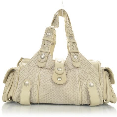Chloe Python Silverado Shoulder Bag Sable 27853 Fashionphile