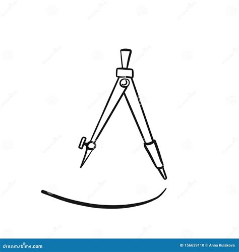 Precision Compass Isometric Icon 3d Line Art Technical Drawing