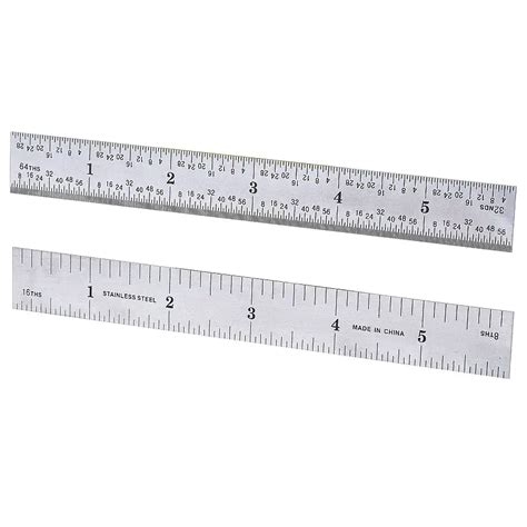 6 Inch Metal Ruler Machinists Scale 8ths 16ths 32nds And 64ths