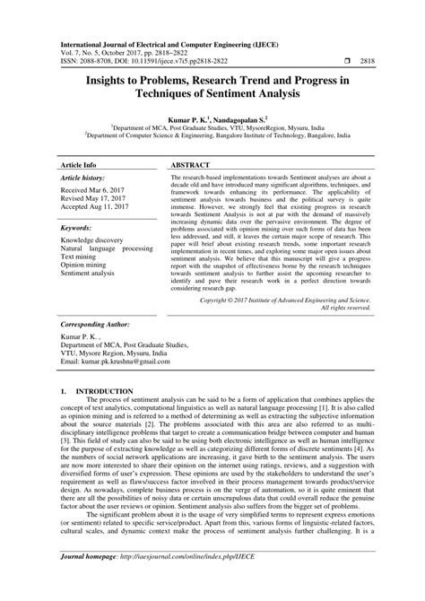 Pdf Insights To Problems Research Trend And Progress In Techniques