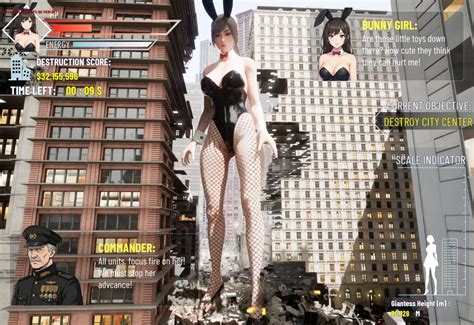 Симулятор гигантских девушек разрушающих города Giantess Playground