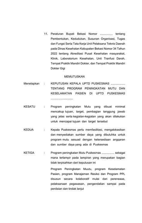 Sk Program Peningkatan Mutu Dan Keselamatan Pasien Docx