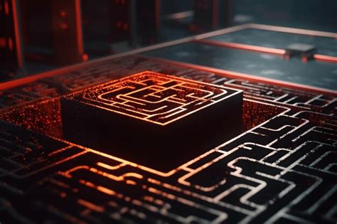 Premium Ai Image Scorched Maze Concept Neural Network Ai Generated