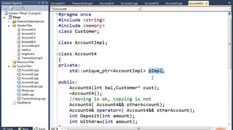 Pluralsight C Plus Plus Advanced Topics 07 07 Demo Pimpl With Unique Ptr نماشا