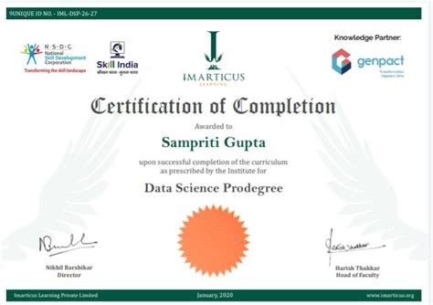 Sampriti Gupta On Linkedin Successfully Completed Genpact Data Science Prodegree From Imarticus
