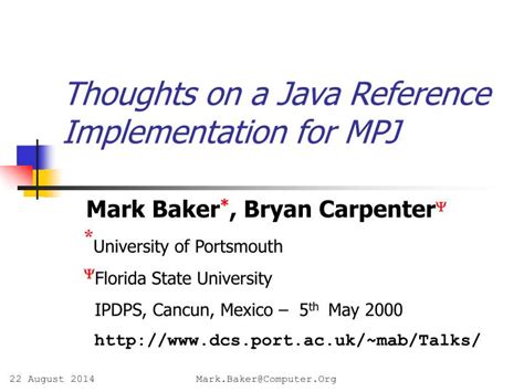 ppt thoughts on a java reference implementation for mpj powerpoint