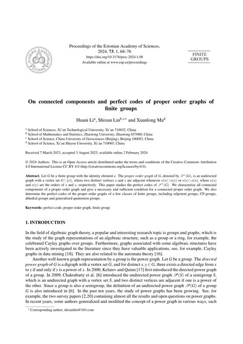 pdf on connected components and perfect codes of proper order graphs