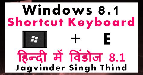 Jagvinder Networking Videos Windows 8 1 Keyboard Shortcuts In Hindi
