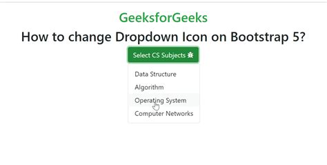 How To Change Dropdown Icon On Bootstrap 5 GeeksforGeeks