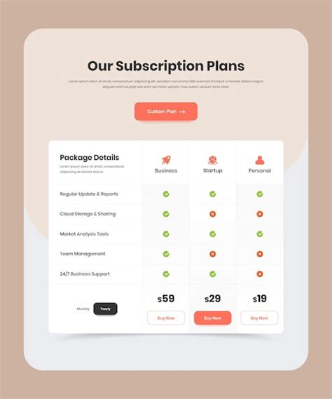 Premium Vector Minimalist Package Subscription Web User Interface