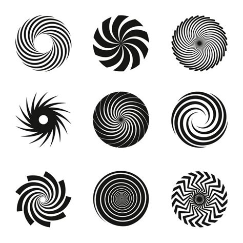 Free Vector Flat Design Spiral Circle Set