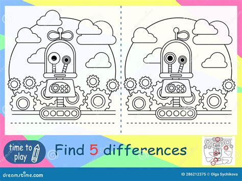 find the difference robots stock illustration illustration of game brand 286212375