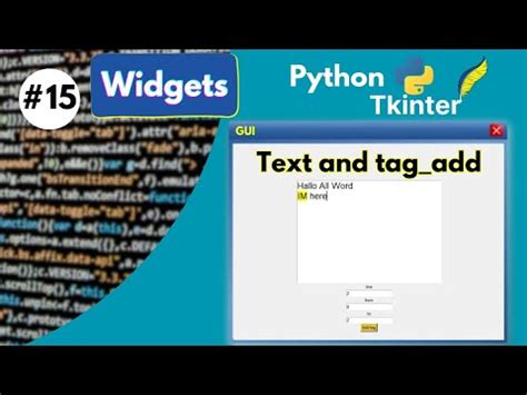 Tkinter GUI Text And Tag Add YouTube