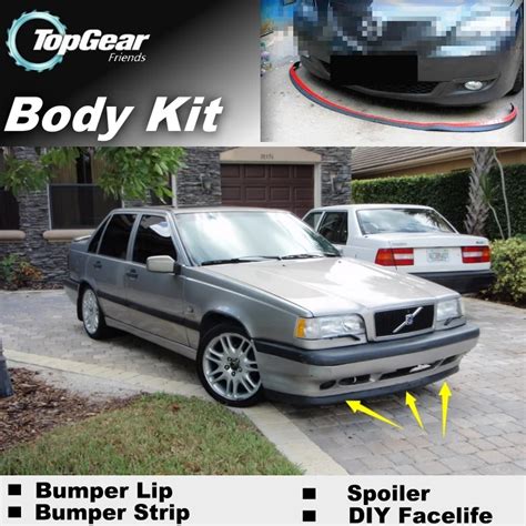 볼보 S90 V90 용 범퍼 립 디플렉터 립 탑기어 프렌즈용 프론트 스포일러 스커트 자동차 튜닝 뷰 바디 키트 스트립 940 960spoiler Skirt