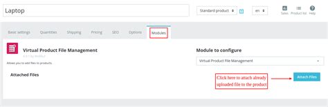 Prestashop Virtual File Manager Add Files To The Products