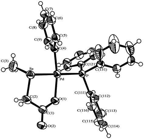 Ortep Plot Of The Molecular Structure Of Complex 2h Showing The
