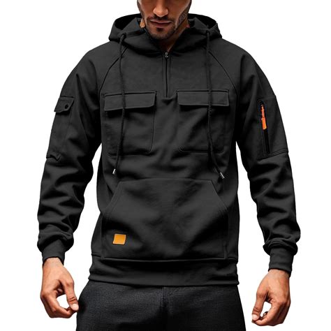 Aihuaihua Tactical Hoodies For Men Quarter Zip Up Fleece Pullover
