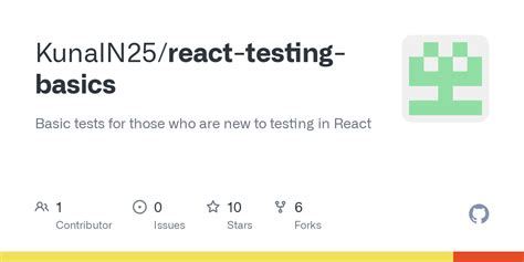 GitHub KunalN25 React Testing Basics Basic Tests For Those Who Are New To Testing In React