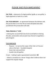 Understanding Plea Bargaining In The Justice System Course Hero