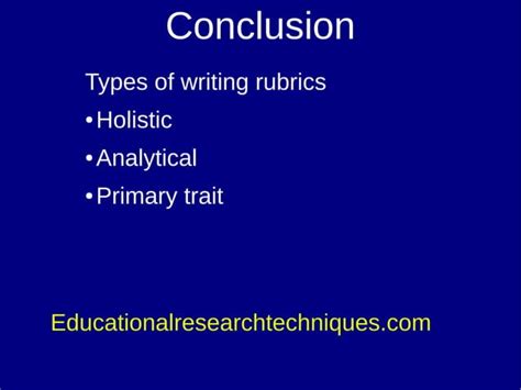 Types Of Writing Rubrics Ppt