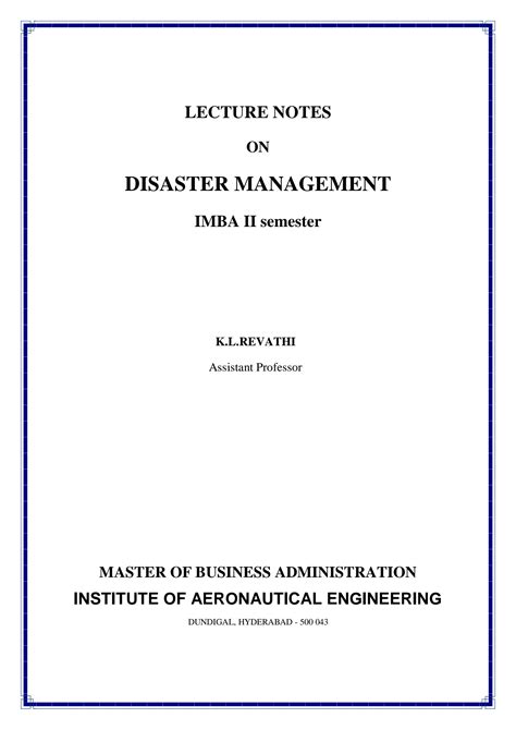 Solution Disaster Management Disaster Preparedness And Response Strategies For Mitigating Risk