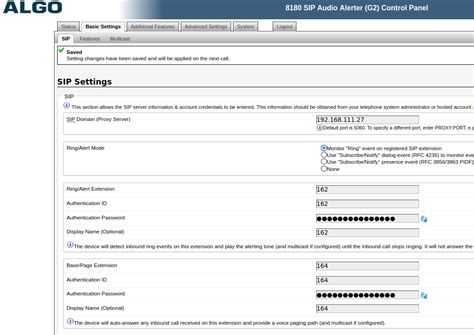 Manual Config Algo 8180 [support Wiki]