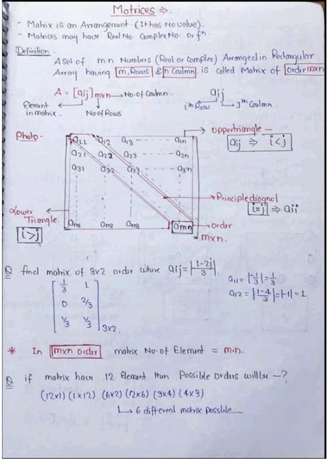 SOLUTION Basic Of Matrix In Mathematics Class Th To Th Studypool