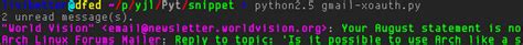 YJL Unread Count And List Of Gmail Inbox Using Google Python XOAuth Library YJL Unread Count And List Of Gmail Inbox Using Google Python XOAuth Library