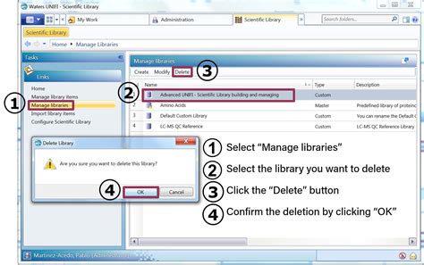 How To Delete A Scientific Library In Unifi Wkb191425 Waters