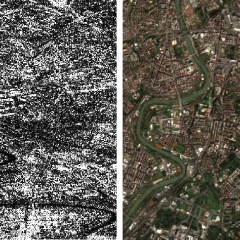 comparison between sentinel 1 on the left and sentinel 2 on the