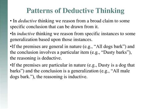 Ppt Patterns Of Deductive Thinking Powerpoint Presentation Free