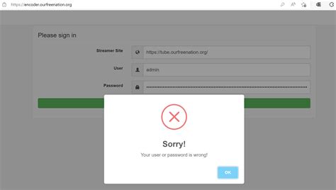 avideo encode video and audio link does not login to encoder · issue