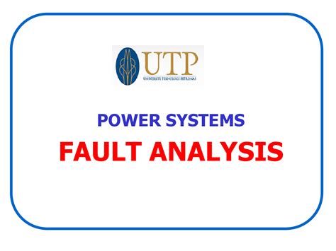 SOLUTION Lecture Electrical Power Systems Fault Analysis Studypool