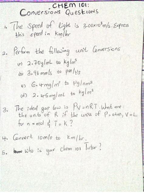 Conversions Questions Pdf