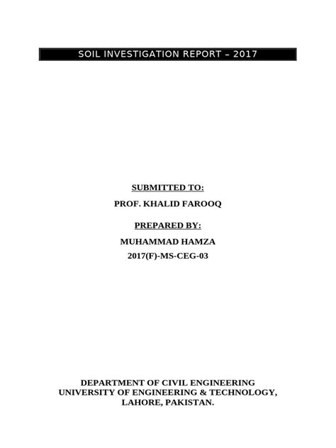 Geotechnical Investigation Report Pdf