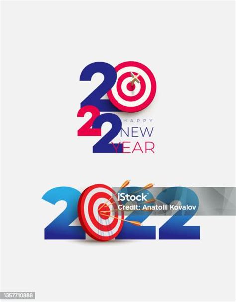 붉은 양궁 대상 화살표 궁수와 숫자에서 2022의 기호 파란색 숫자와 새해 현실적인 목표와 목표 벡터 해상도 세트 2022년 새해 컨셉을 목표로 합니다 2022년에 대한
