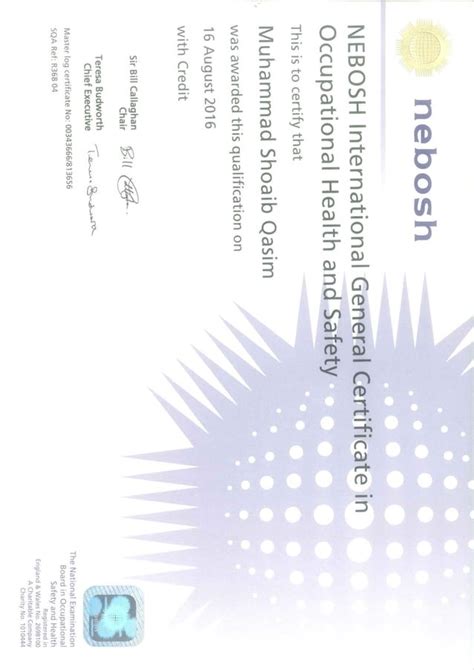 Nebosh Certificate Pdf
