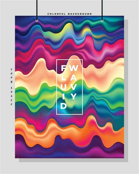 Colorful Abstract Wavy Liquid Background Template Copy Space Fluid Gradient Mesh Colour