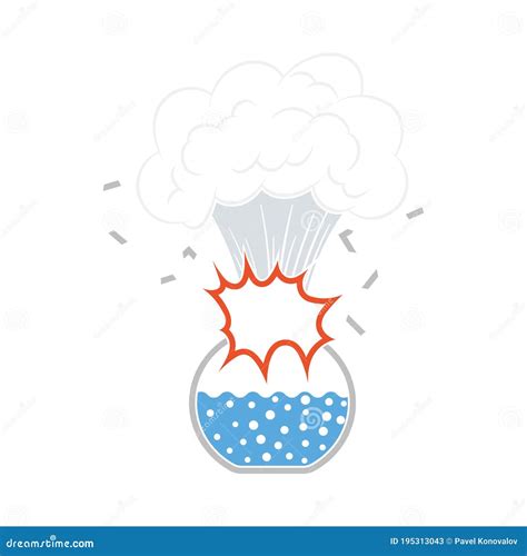 Icon Explosion Of Chemistry Flask Stock Vector Illustration Of Single