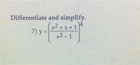 solved differentiate and simplify y x