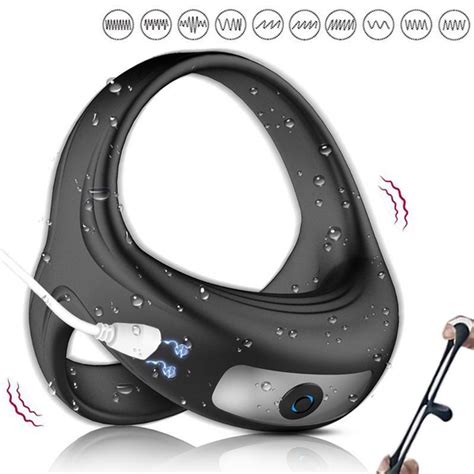 Male Delay Locking Penis Rings Vibrating Cock Rings With 10 Vibration Modes Rechargeable