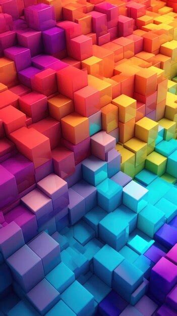 Premium Ai Image Abstract Background With Colorful Glowing Cubes