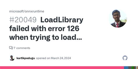 Loadlibrary Failed With Error 126 When Trying To Load Onnxruntime