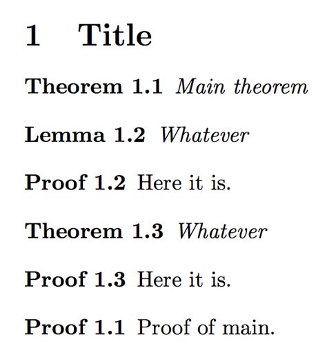 Thesis Same Numbering In Theorem And Proof TeX LaTeX Stack Exchange