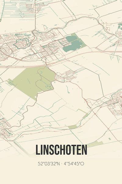Vintage Landkaart Van Linschoten Utrecht Van Mijnstadsposter Op Canvas Behang En Meer