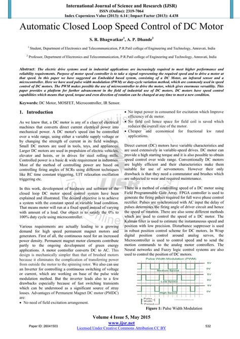 Automatic Closed Loop Speed Control Of DC Motor